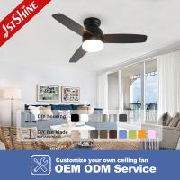 China 6 Speed Remote Control Decorative Ceiling Fan , Mdf Blades Black Plastic Ceiling Fan for sale