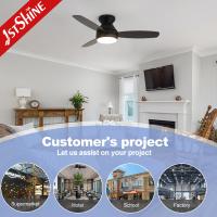 China 42 Inch Black Flushed Mounted Bedroom Samrt Home Ceiling Fan With Lights for sale