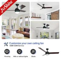 China Mdf Blades Decorative Led Light Ceiling Fan With 6 Speed Remote Control for sale