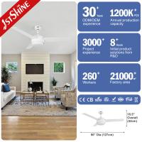 China 50 Inch 3 MDF Blade 35W 5 Speeds Remote Control Led Ceiling Fan With Light for sale