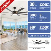 China Black MDF Blades Ceiling Fans With Lights 6 Speed Remote Control App Control for sale