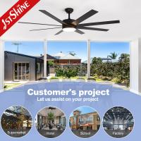 China Black MDF Blades Ceiling Fans With Lights 6 Speed Remote Control App Control for sale