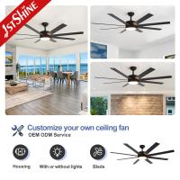 China Black MDF Blades Ceiling Fans With Lights 6 Speed Remote Control App Control for sale
