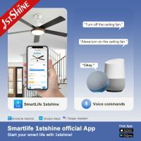 China Lower Noise DC Motor Ceiling Fan Light with 6 Speed Remote Control White Housing for sale
