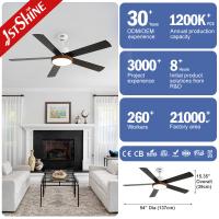 China Lower Noise DC Motor Ceiling Fan Light with 6 Speed Remote Control White Housing for sale