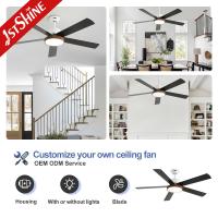 China Lower Noise DC Motor Ceiling Fan Light with 6 Speed Remote Control White Housing for sale