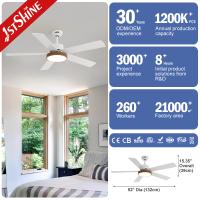 China LED Smart Ceiling Fan Light White Finish 5 MDF Blade High Speed for sale