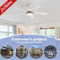 China LED Smart Ceiling Fan Light White Finish 5 MDF Blade High Speed for sale