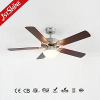China Smart Decorative Ceiling Fan With Light 2*E27 Brushed Nickel MDF Blade Remote Control for sale
