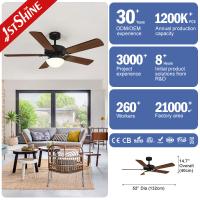 China 52'' Ceiling Fan With Light 6 Speed Remote Control Energy Saving for sale
