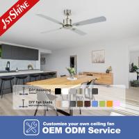 China Copper Motor 4 MDF Sliver Blades Modern Ceiling Fans With 6 Speeds Remote Control for sale