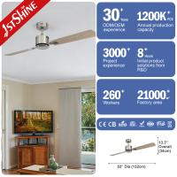 China Copper Motor Modern Ceiling Fans 2 MDF Sliver Finish Blades With 6 Speeds for sale