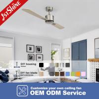 China Copper Motor Modern Ceiling Fans 2 MDF Sliver Finish Blades With 6 Speeds for sale