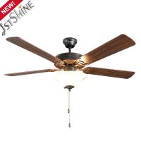 China Retro Ceiling Fan Trending New 5 MDF Blades With Lights Traditional Pull Chain for sale