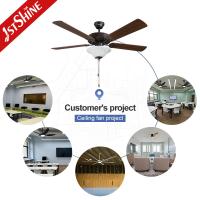 China Retro Ceiling Fan Trending New 5 MDF Blades With Lights Traditional Pull Chain for sale