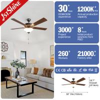 China Retro Ceiling Fan Trending New 5 MDF Blades With Lights Traditional Pull Chain for sale