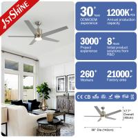 China High Speed 5 Blades Ceiling Fan With Light DC Motor Silver Modern for sale