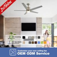 China High Speed 5 Blades Ceiling Fan With Light DC Motor Silver Modern for sale