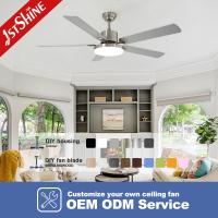 China 58 Inch Bedroom Ceiling Fans With Lights Reversible Silent DC Motor for sale