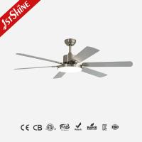 China 58 Inch Bedroom Ceiling Fans With Lights Reversible Silent DC Motor MDF Blade for sale
