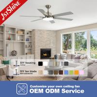 China 58 Inch Bedroom Ceiling Fans With Lights Reversible Silent DC Motor MDF Blade for sale