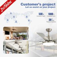China 58 Inch Bedroom Ceiling Fans With Lights Reversible Silent DC Motor MDF Blade for sale