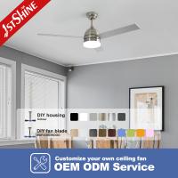 China Sliver Dimming DC Motor 220V Modern LED Ceiling Fan Mute 6 Speeds for sale