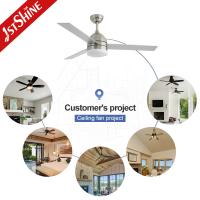 China Sliver Dimming DC Motor 220V Modern LED Ceiling Fan Mute 6 Speeds for sale