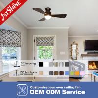 China RoHS 42inch Color Changing Modern Fan Ceiling Lights With 3 MDF Blades for sale