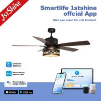China 5 MDF Blades Industrial Style Ceiling Fan With Remote Control Light for sale