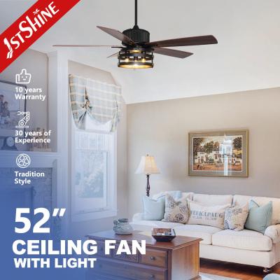 China Black 52 Inches Industrial Ceiling Fan DC Motor Indoor Decorative for sale