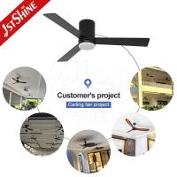 China 3 Color LED Light 52 Inch Flush Mount Ceiling Fan With Silent DC Motor and Modern Style for sale