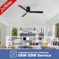 China 3 Color LED Light 52 Inch Flush Mount Ceiling Fan With Silent DC Motor and Modern Style for sale