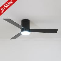 China 3 Color LED Light 52 Inch Flush Mount Ceiling Fan With Silent DC Motor and Modern Style for sale