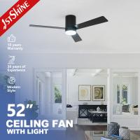 China 3 Color LED Light 52 Inch Flush Mount Ceiling Fan With Silent DC Motor and Modern Style for sale