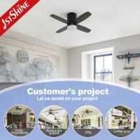 China 36 Inch Modern Led Invisible Ceiling Fan Mini 4 Plywood Blades Low Profile Dimming Light for sale