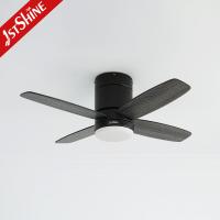 China 36 Inch Modern Led Invisible Ceiling Fan Mini 4 Plywood Blades Low Profile Dimming Light for sale