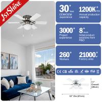 China 32 Inch 6 MDF Blade Classic Ceiling Fans Remote Control Energy Efficient for sale