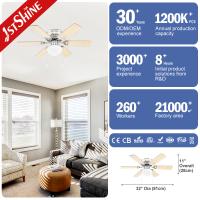 China 32'' 6 MDF Blades Decorative AC Motor Ceiling Fan With Light Kit for sale