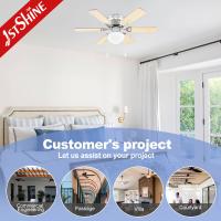China 32'' 6 MDF Blades Decorative AC Motor Ceiling Fan With Light Kit for sale
