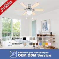 China 32'' 6 MDF Blades Decorative AC Motor Ceiling Fan With Light Kit for sale