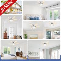 China 32'' 6 MDF Blades Decorative AC Motor Ceiling Fan With Light Kit for sale