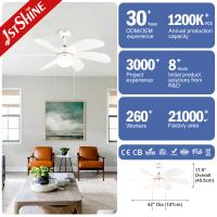 China Pull Chain Style 42 Inch AC Motor LED Ceiling Fan With 6 MDF Blades for sale