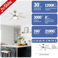China 42 Inch 6 MDF Blades Modern Pull Chain Ceiling Fan With Light for sale