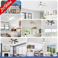 China 42 Inch 6 MDF Blades Modern Pull Chain Ceiling Fan With Light for sale