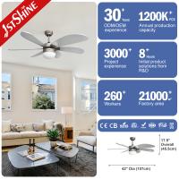 China 42 Inches Modern Remote LED Ceiling Fan Decorative 6 MDF Blades for sale