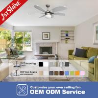 China 42 Inches Modern Remote LED Ceiling Fan Decorative 6 MDF Blades for sale