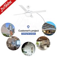 China 230V 50HZ OEM 4 Iron Blades Dimmable Remote LED Ceiling Fan Light for sale