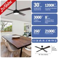 China 4*MDF Blades Dimmable LED Ceiling Fan With Remote Control And Lamp Whisper-Quiet for sale