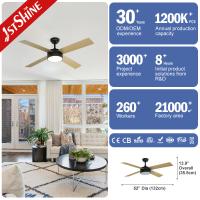 China 52 Inches Indoor Ceiling Fan With Light DC Motor Amart Control for sale